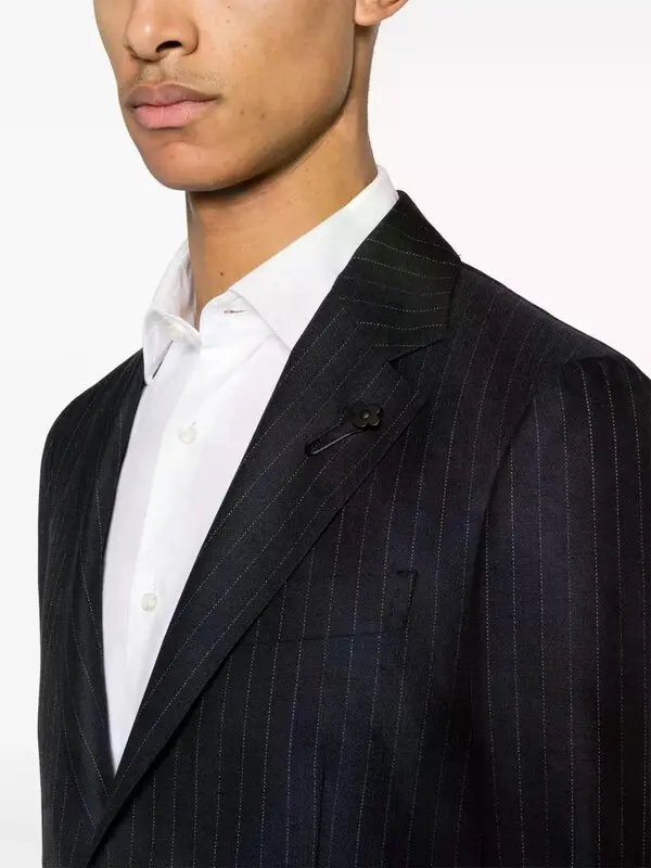 LARDINI Pinstriped Single-breasted Suit - Blue
