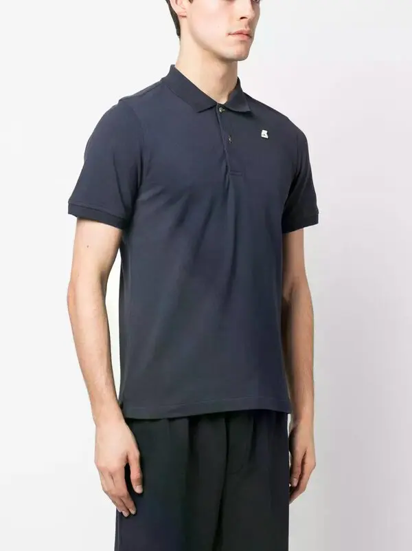 K-WAY Logo-patch Polo Shirt - Blue