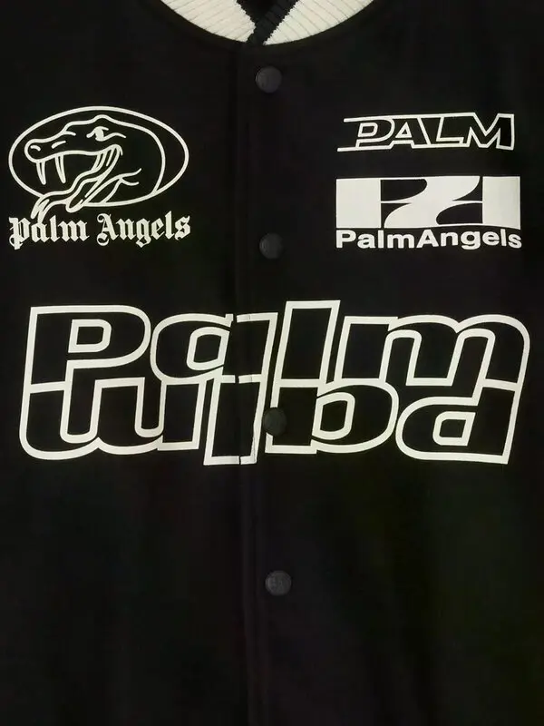 Palm Angels Snake-print Varsity Jacket