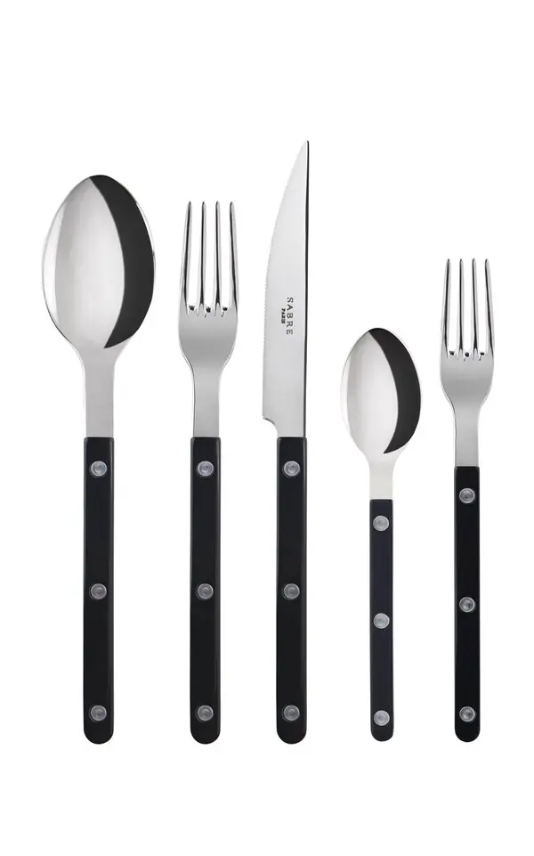 SABRE Bistrot Solid Five-piece Silverware Set - Black