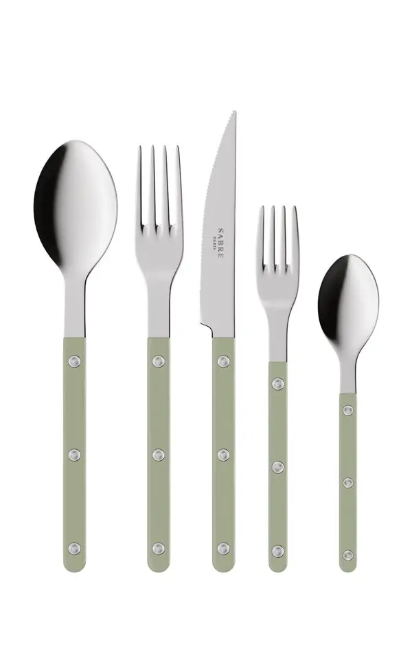 SABRE Bistrot Solid Five-piece Silverware Set - Green