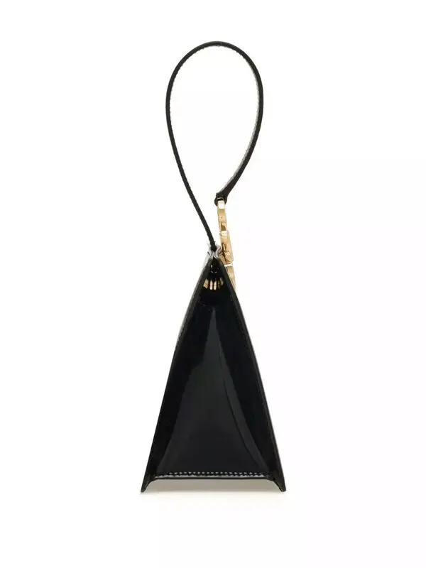 FERRAGAMO Geometric Leather Top Handle Bag - Black