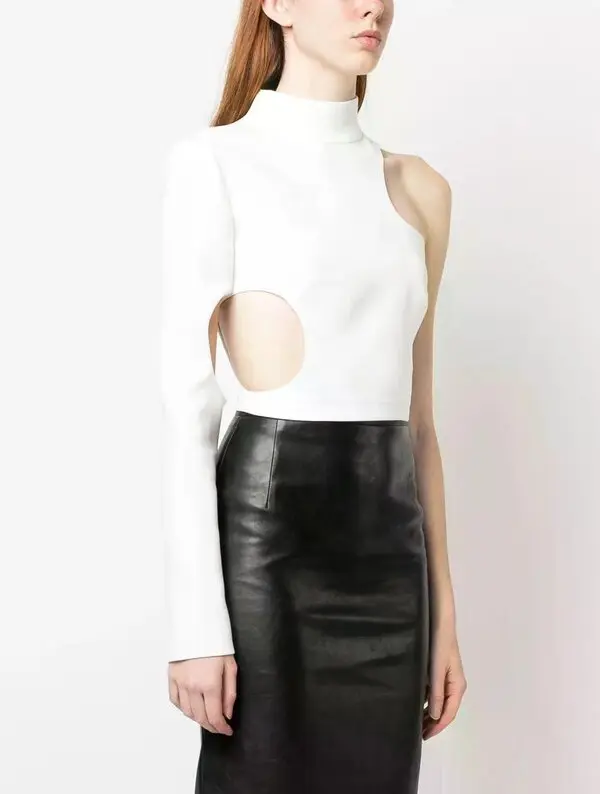 MONOT One-shoulder Cropped Top
