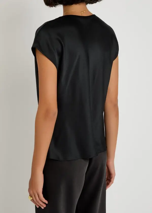 Vince Cowl-neck Silk Blouse - Black