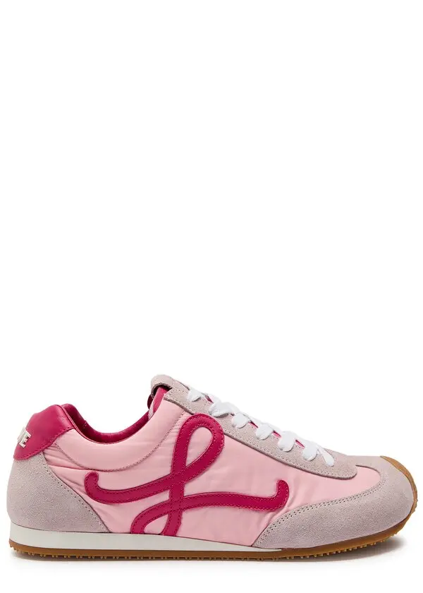 Loewe Ballet Runner 2.0 Panelled Brushed Suede Sneakers - Pink