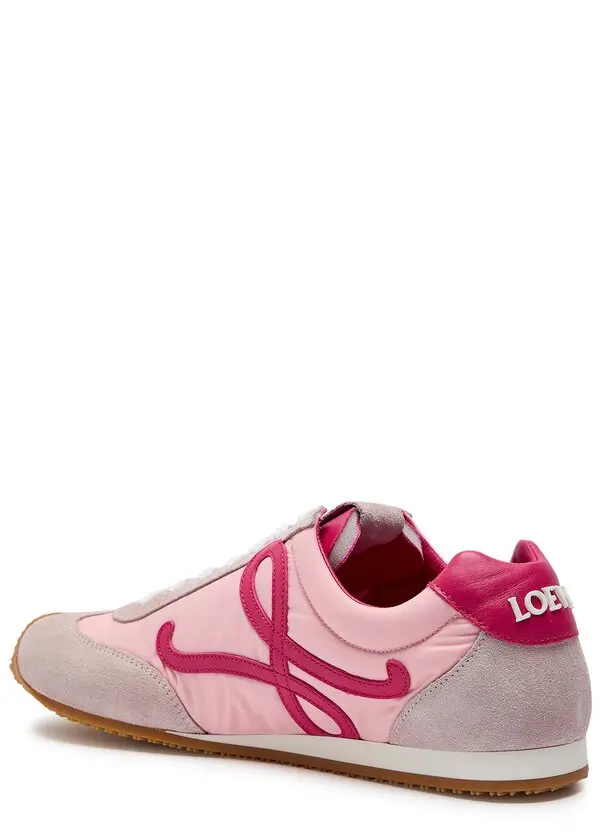Loewe Ballet Runner 2.0 Panelled Brushed Suede Sneakers - Pink