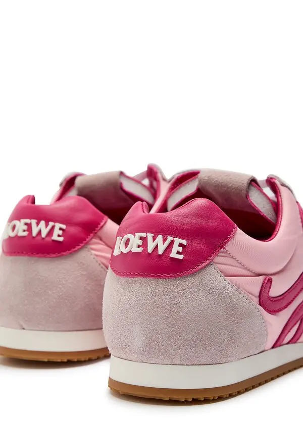 Loewe Ballet Runner 2.0 Panelled Brushed Suede Sneakers - Pink