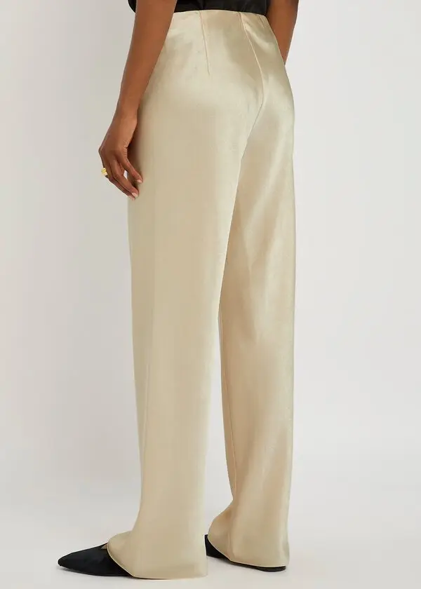 Vince Fluid Satin Bias Trousers - Ivory