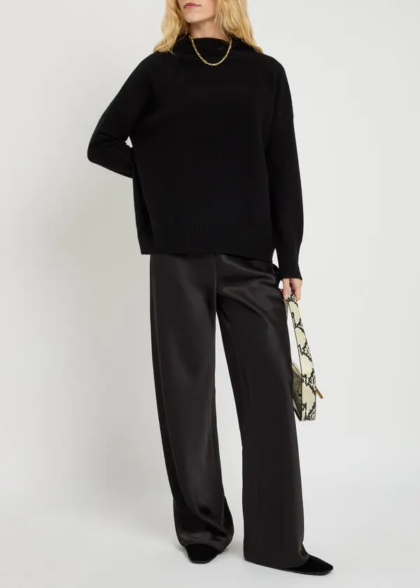 Vince Cashmere Funnel-neck Jumper - Black