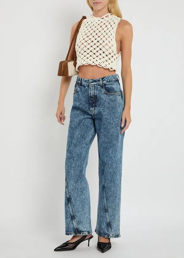 Alaïa Knotted Cotton-blend Top