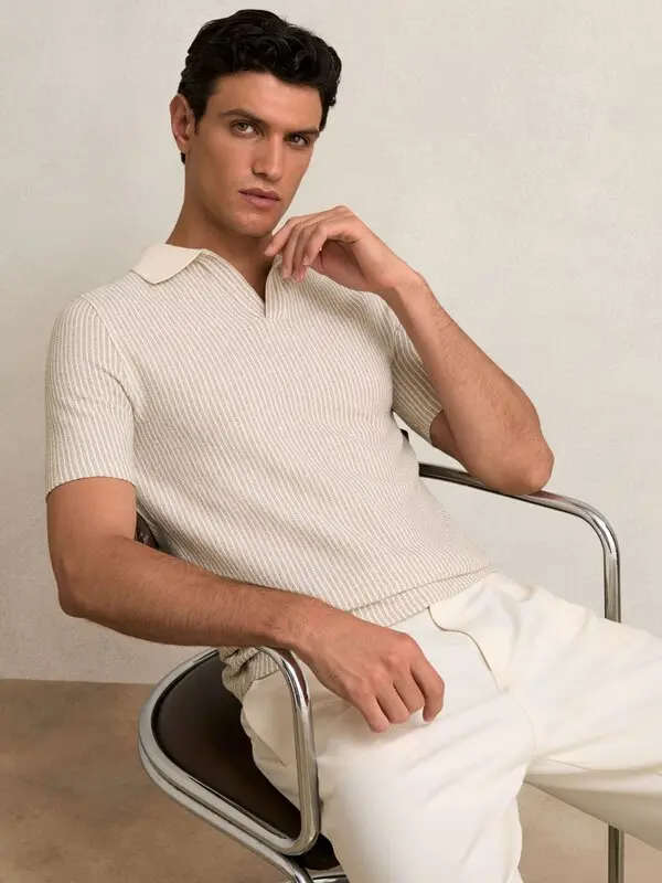 REISS Hall Cotton-blend Stripe Polo Shirt
