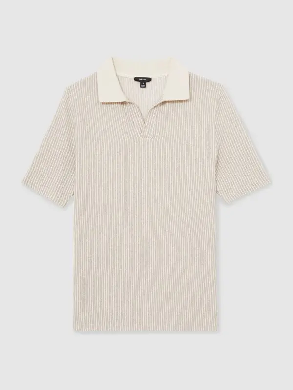 REISS Hall Cotton-blend Stripe Polo Shirt