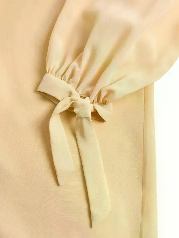Valentino Garavani Crepe De Chine Shirt With Scarf Detail - Neutrals