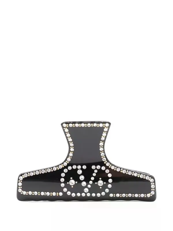 Valentino Garavani Vlogo Signature Rhinestone Claw Clip - Black