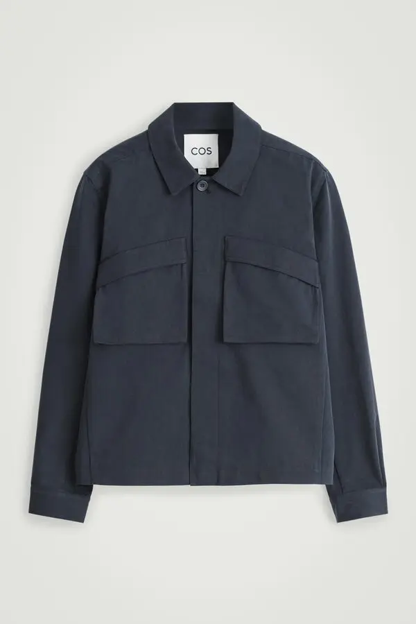 Cos Utility Cotton-twill Overshirt - Navy
