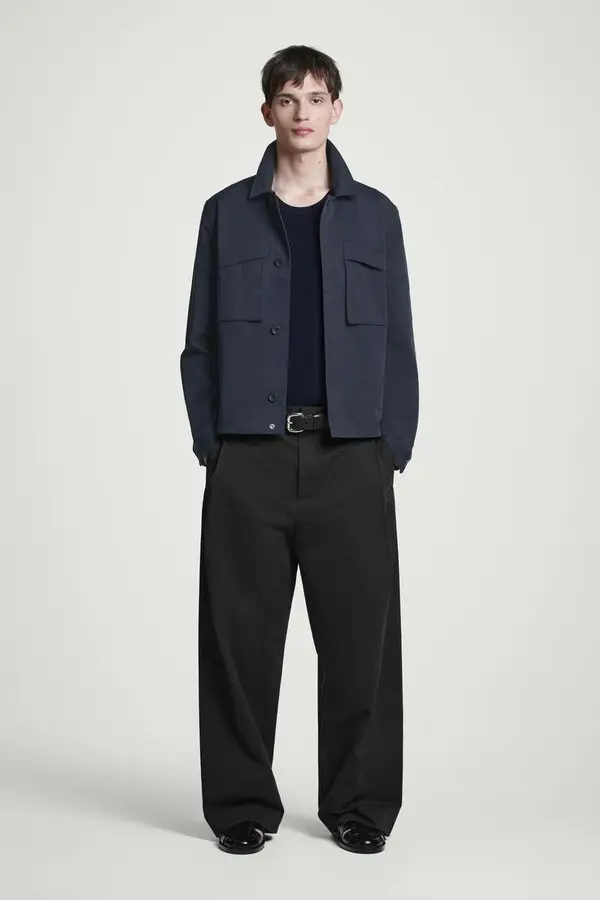 Cos Utility Cotton-twill Overshirt - Navy