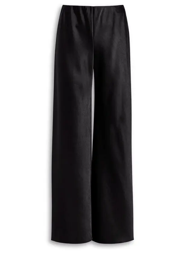 Vince Fluid Satin Bias Trousers - Black