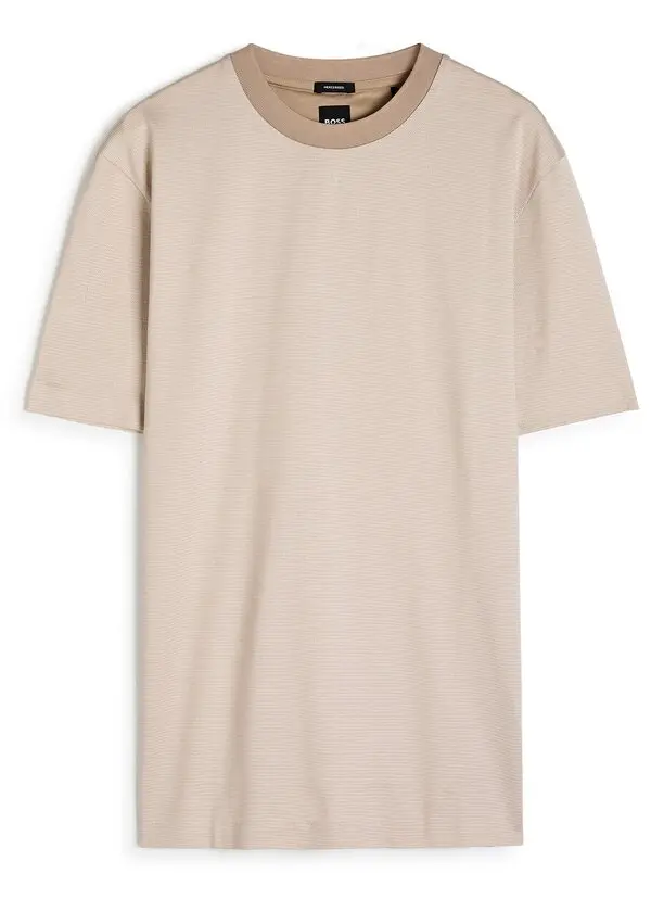 BOSS Woven-cotton T-shirt - Beige