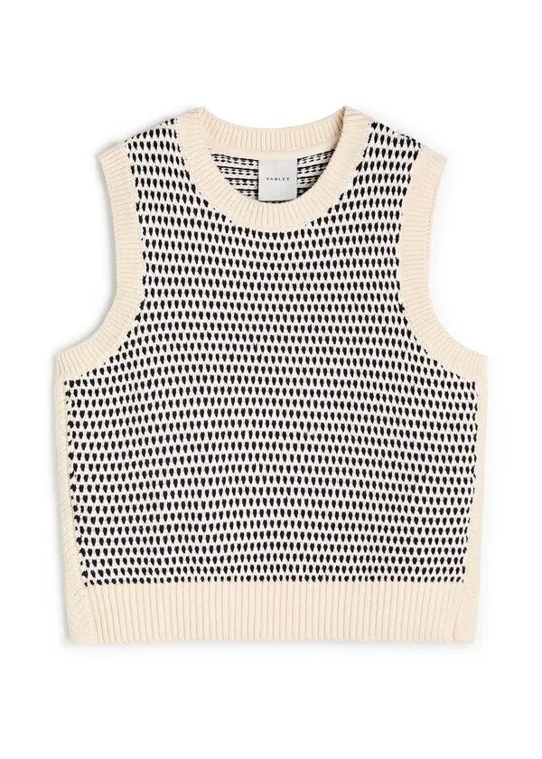 Varley Knowles Textured Knit Vest - Cream