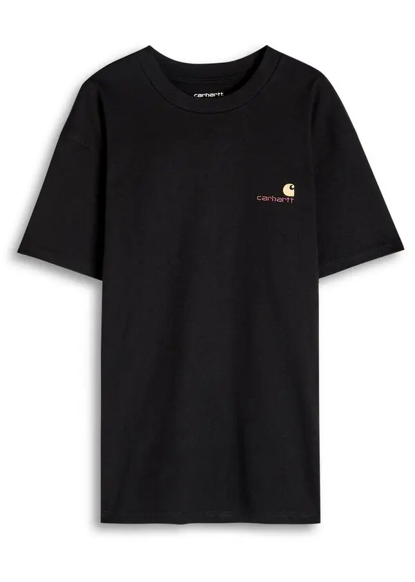 Carhartt Work In Progress American Script Logo-embroidered Cotton T-shirt - Black