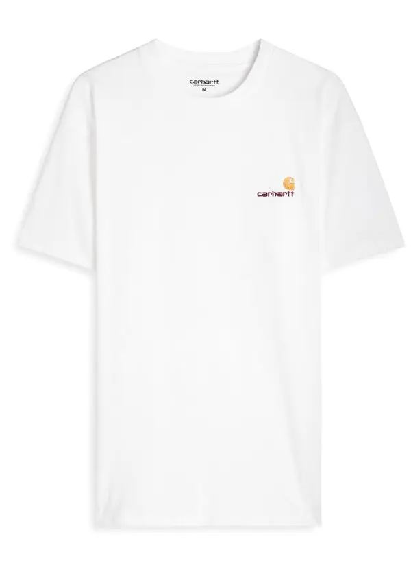 Carhartt Work In Progress American Script Logo-embroidered Cotton T-shirt - White