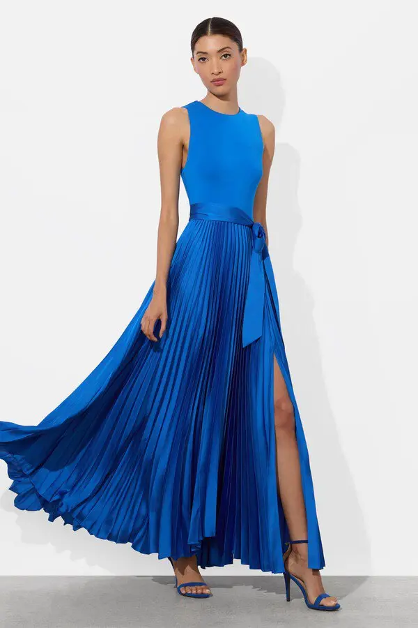 Alice + Olivia Chara Pleated Maxi Dress
