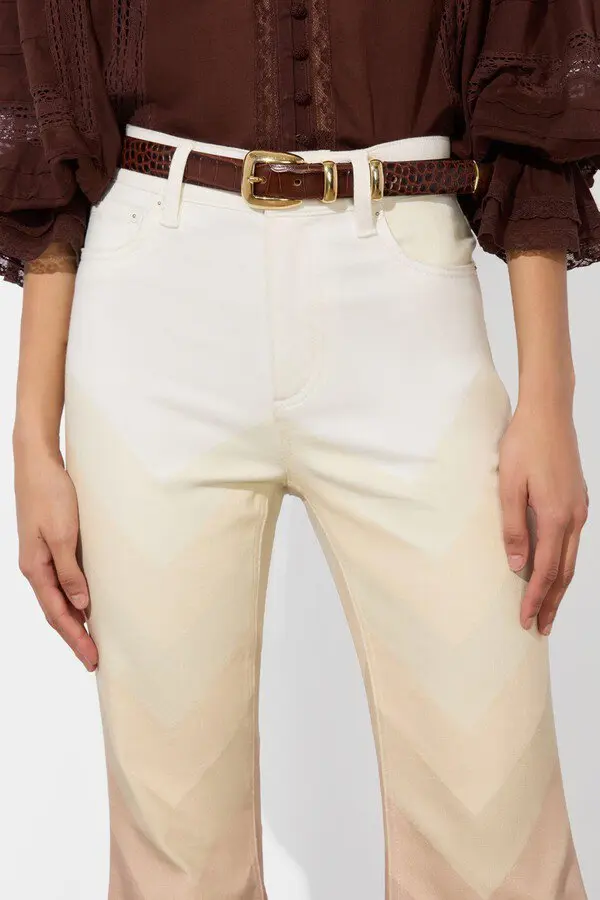 Alice + Olivia Hayden Leather Buckle Belt - Gold