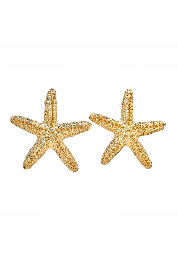 KENNETH JAY LANE Starfish Pierced Earrings - Gold