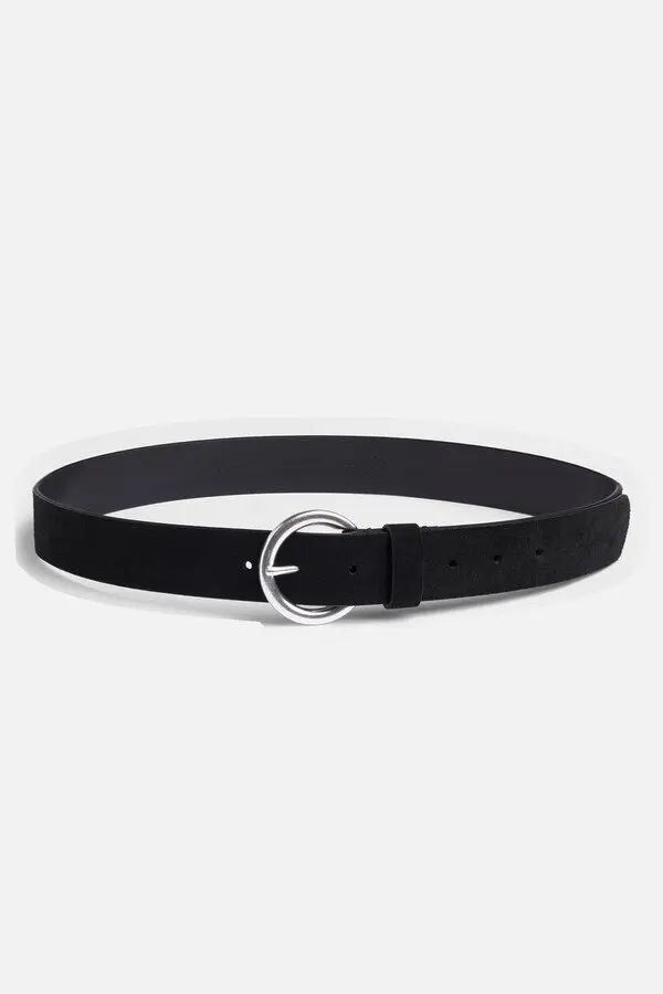 7 For All Mankind Italian Suede Belt - Black