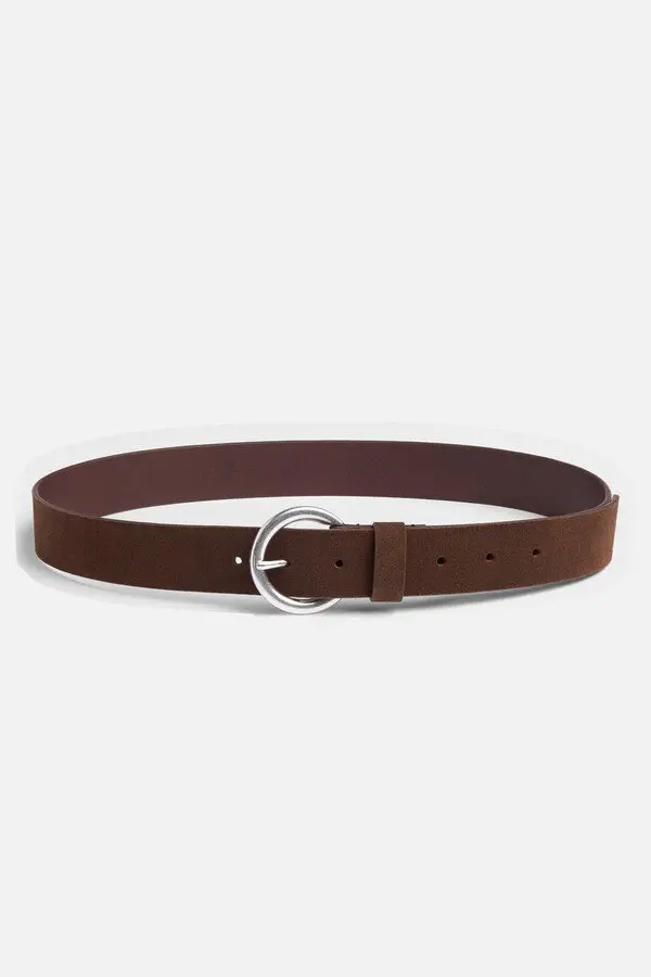 7 For All Mankind Italian Suede Belt - Chocolate