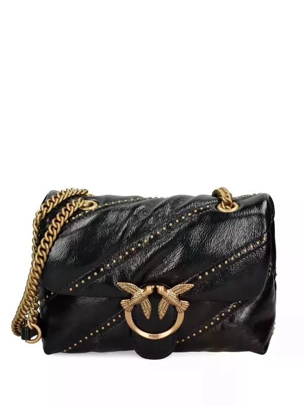 Pinko Studded Leather Shoulder Bag