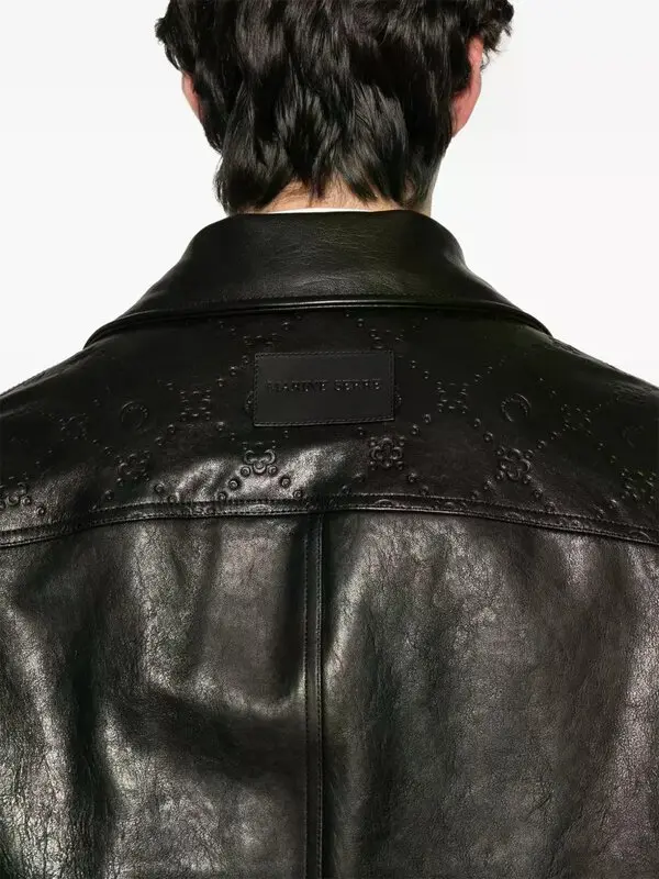 MARINE SERRE Moongram Embossed Leather Jacket