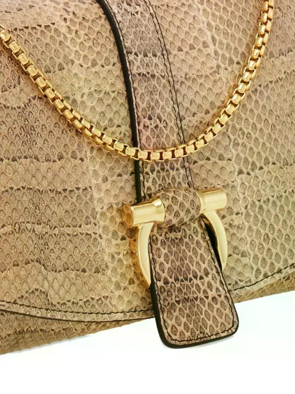 FERRAGAMO Snakeskin Leather Shoulder Bag