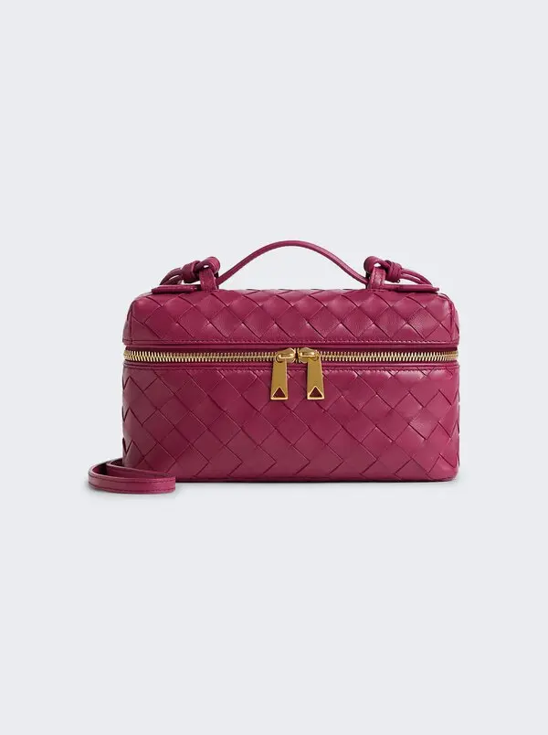 Bottega Veneta Intrecciato Leather Vanity Case - Burgundy