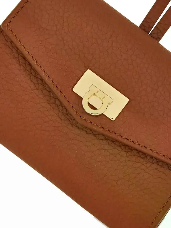 FERRAGAMO Gancini Card Holder Charm - Brown