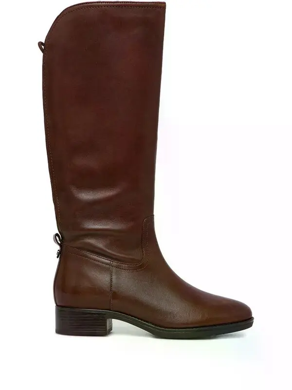 Geox Felicity Knee-high Leather Boots - Red