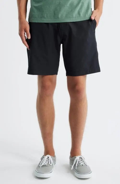 ROARK Hytide Flat Front Hybrid Performance Shorts - Black