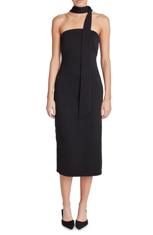 Endless Rose Choker Tie Sleeveless Midi Dress - Black