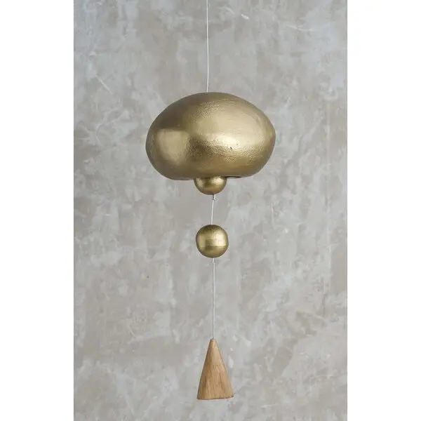 THE COLLECTIVE HOME Stinson Antique Brass Hanging Bell Domed - Gold