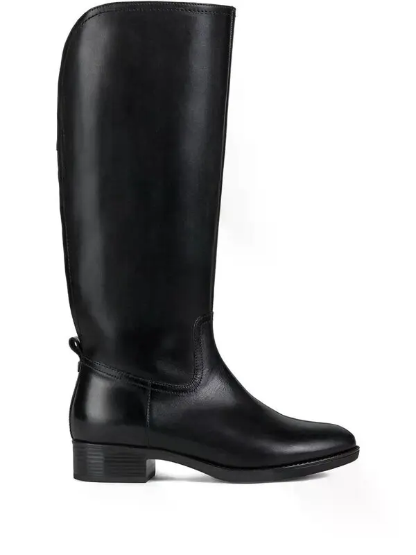 Geox Felicity Knee-high Leather Boots - Black