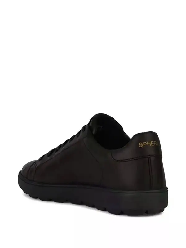 Geox Spherica Leather Sneakers - Black