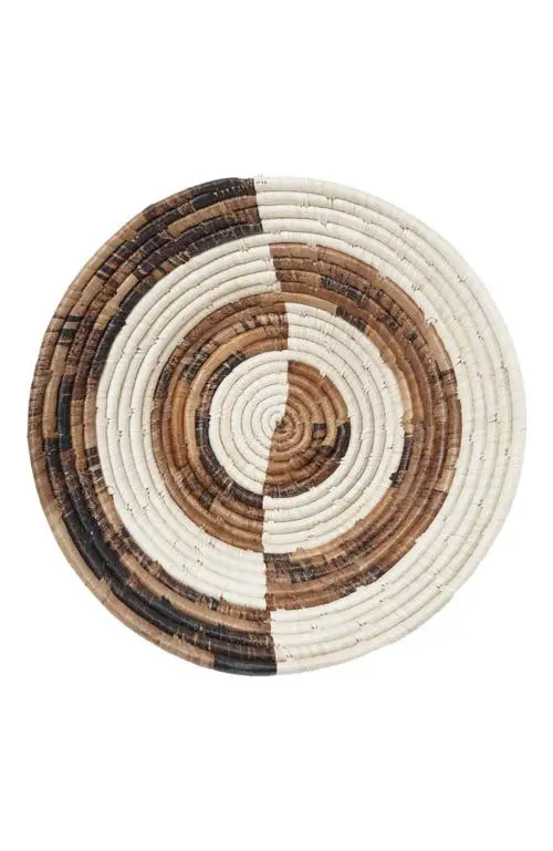 MAADILI COLLECTIVE Equal Sides Basket ~ Banana Fiber - White/ Brown