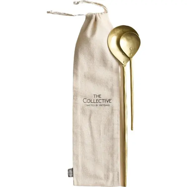THE COLLECTIVE HOME Forge Brass Stir Spoons Assortedset Of 2 - Gold