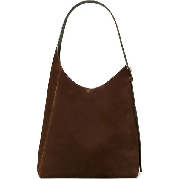 Tory Burch Suede Hobo Bag - Dark Cocoa