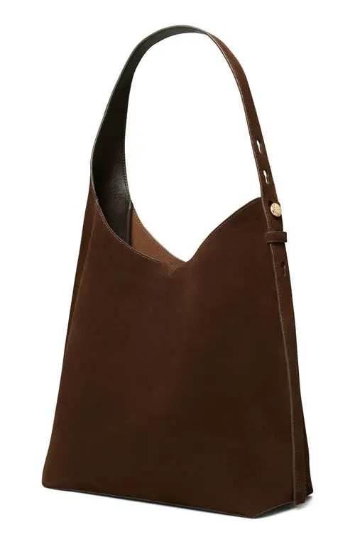 Tory Burch Suede Hobo Bag - Dark Cocoa