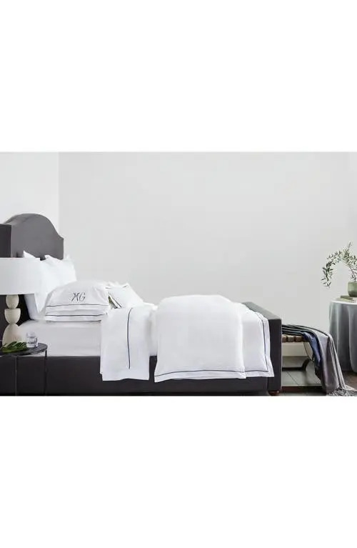 MATOUK Bergamo Set Of 2 500 Thread Count Cotton Percale Pillowcases - Baltic
