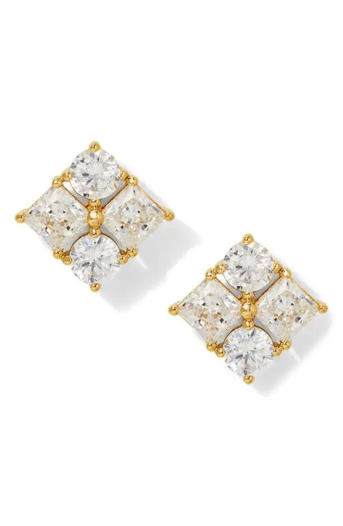 Nadri Delphine Cubic Zirconia Cluster Stud Earrings - Gold