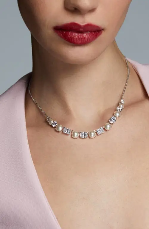 Nadri London Cultured Pearl Mixed Frontal Necklace