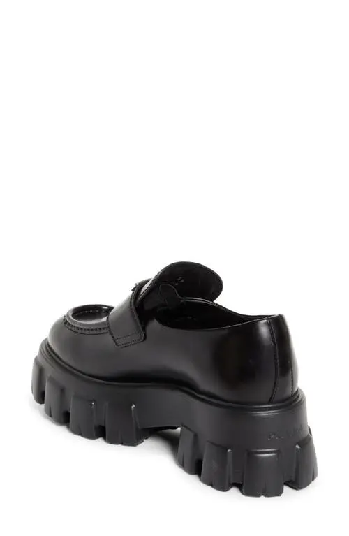 Prada Monolith Lug Sole Loafer - Nero