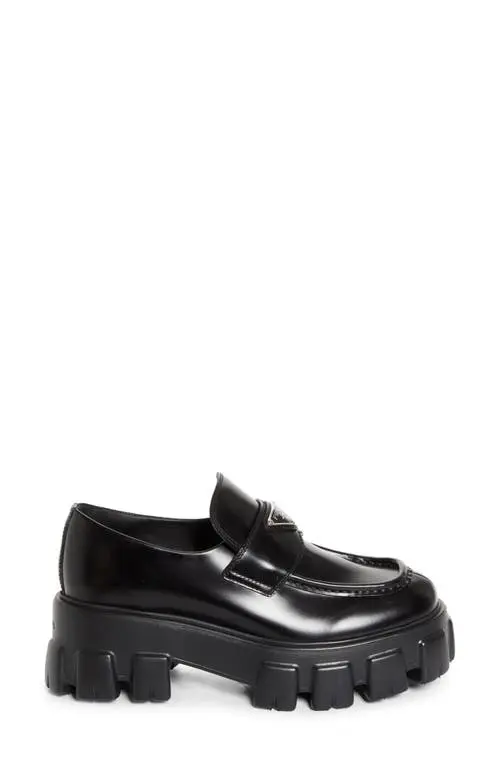 Prada Monolith Lug Sole Loafer - Nero